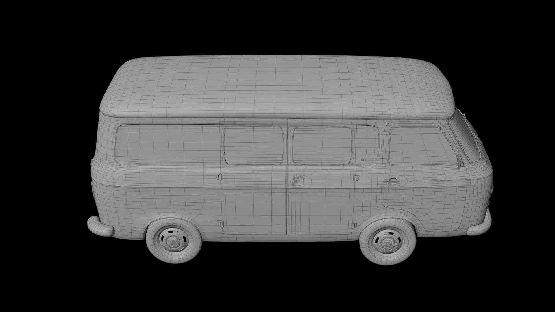 Realistic Vintage Transport Van High-Detail Game Ready Asset 3D Model ...