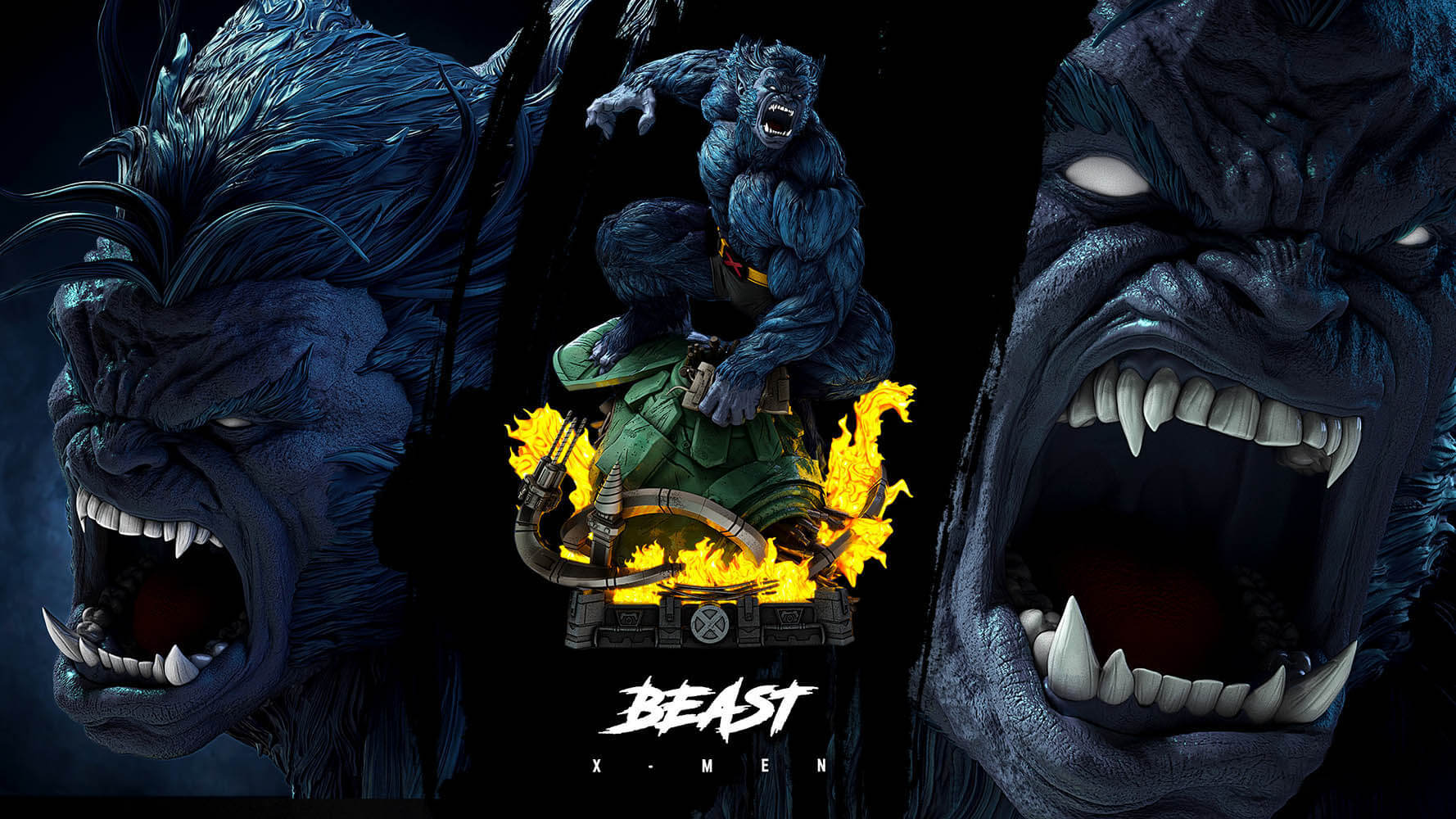 Beast Xmen Statue - 3D Model by 3DPrintingDesigner