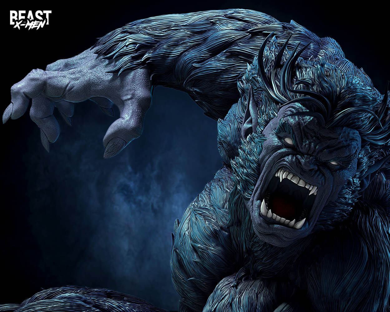 Beast Xmen Statue - 3D Model by 3DPrintingDesigner