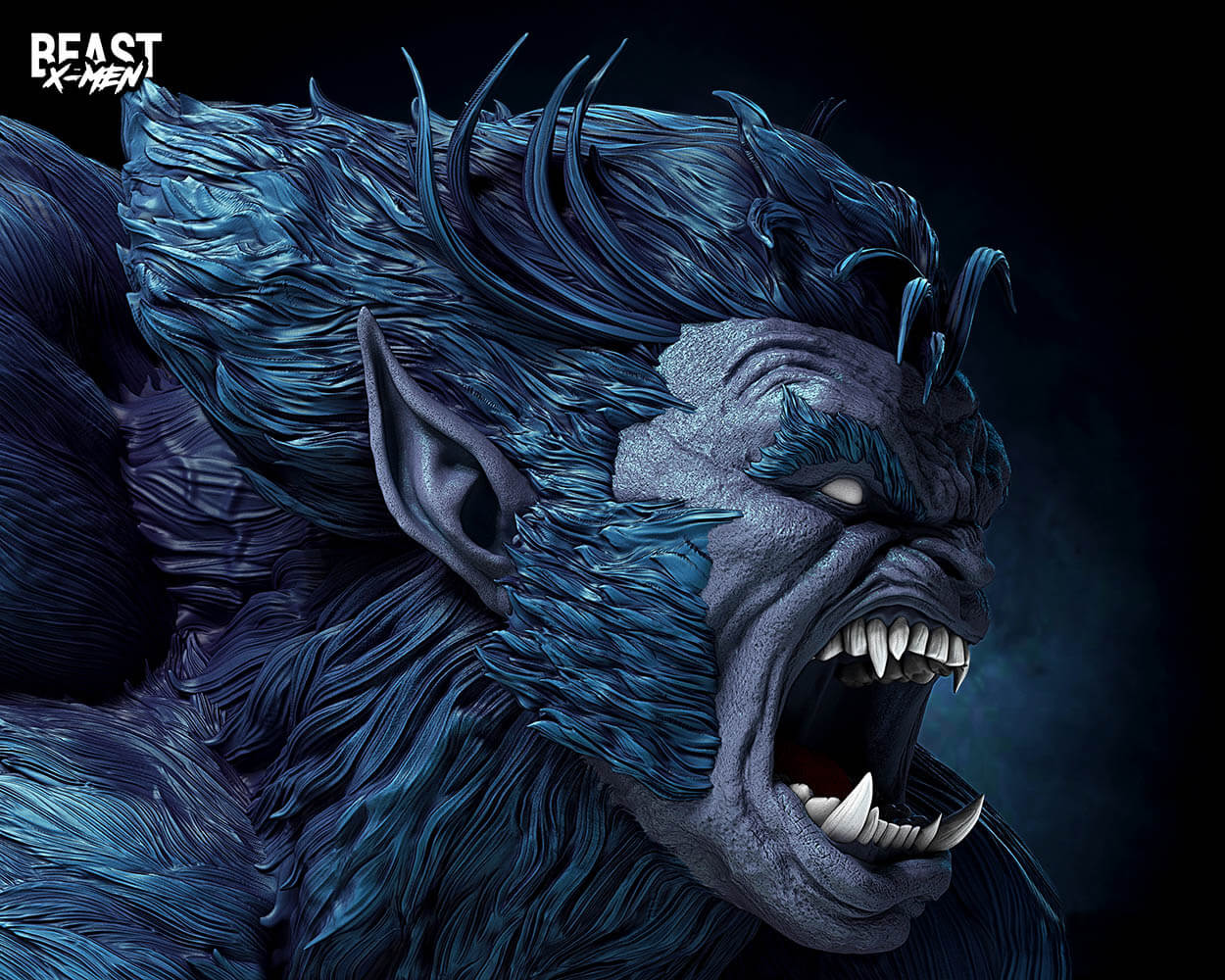 Beast Xmen Statue - 3D Model by 3DPrintingDesigner