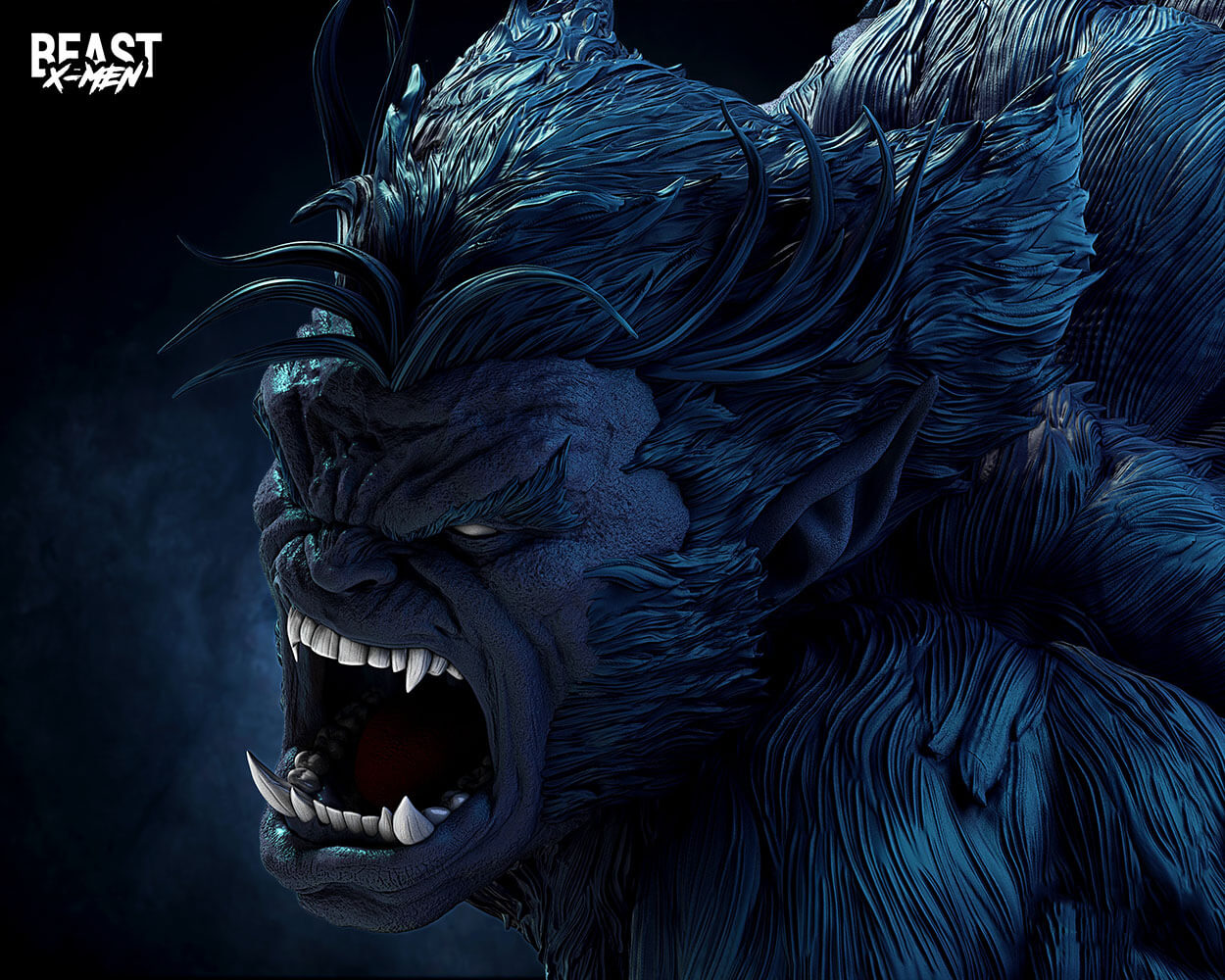 Beast Xmen Statue - 3D Model by 3DPrintingDesigner