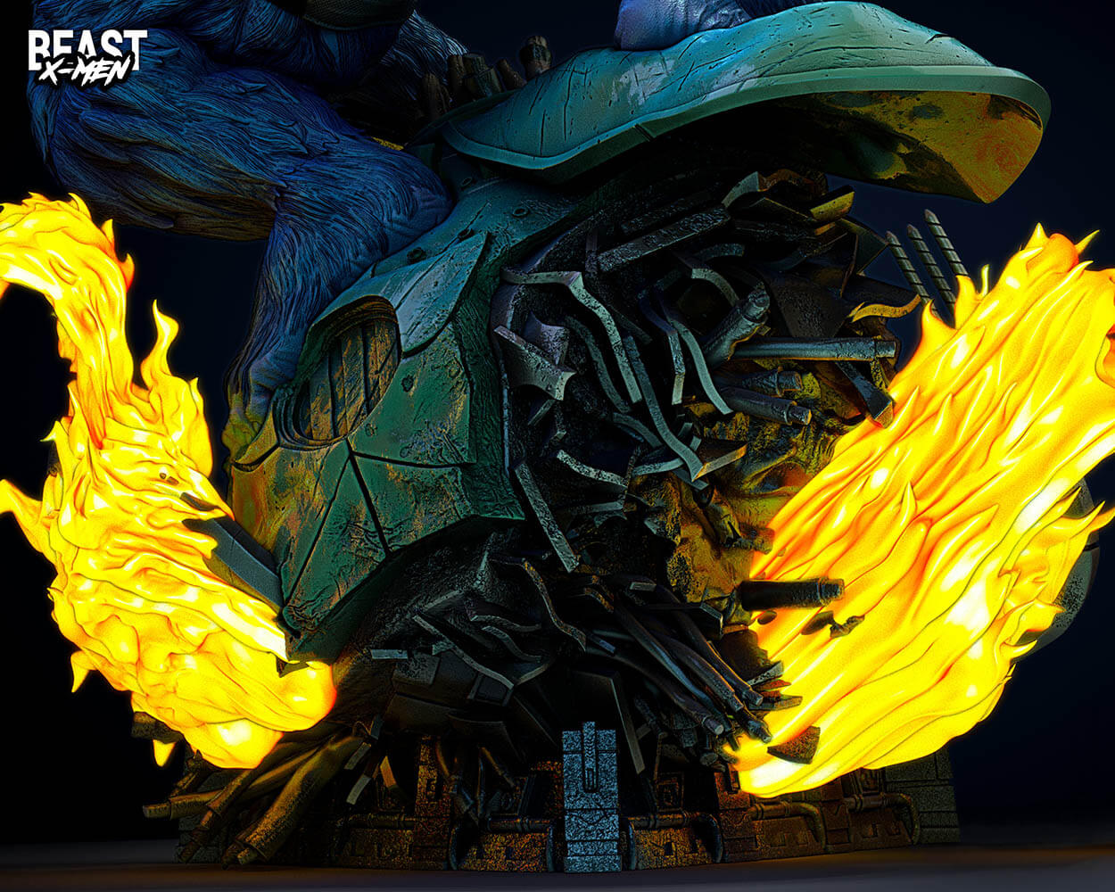 Beast Xmen Statue - 3D Model by 3DPrintingDesigner