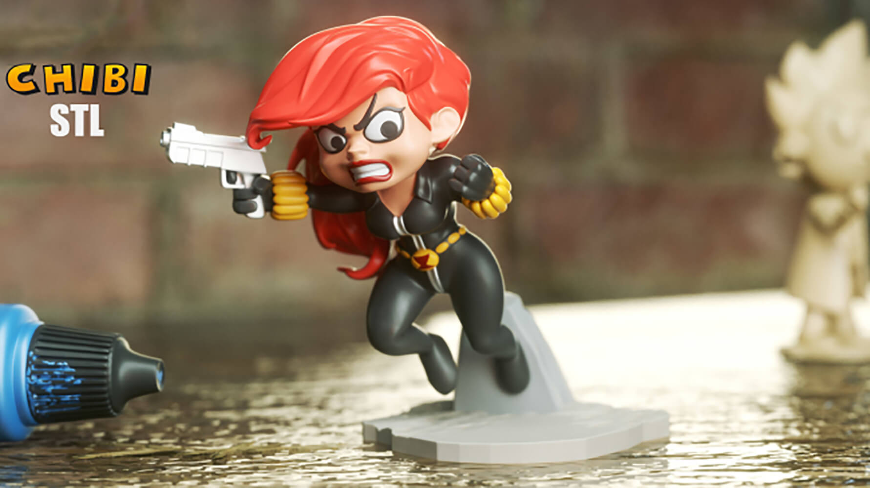 Black Widow Chibi - 3D Print Model by 3DPrintingDesigner