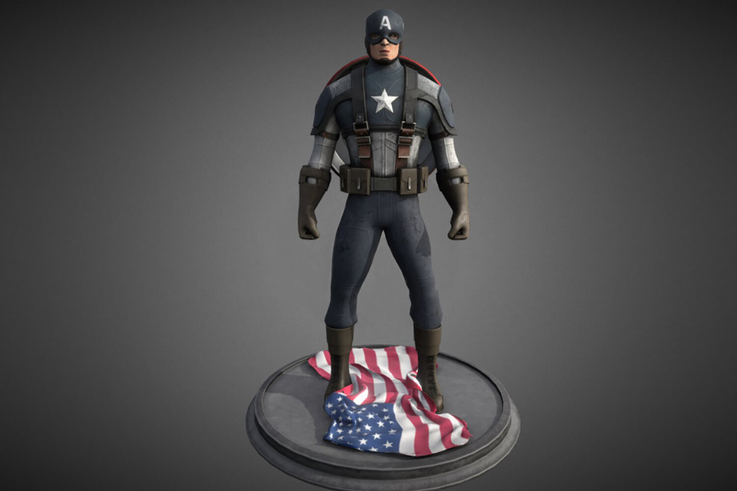 Captain America Figure - 3D Model by 3DPrintingDesigner