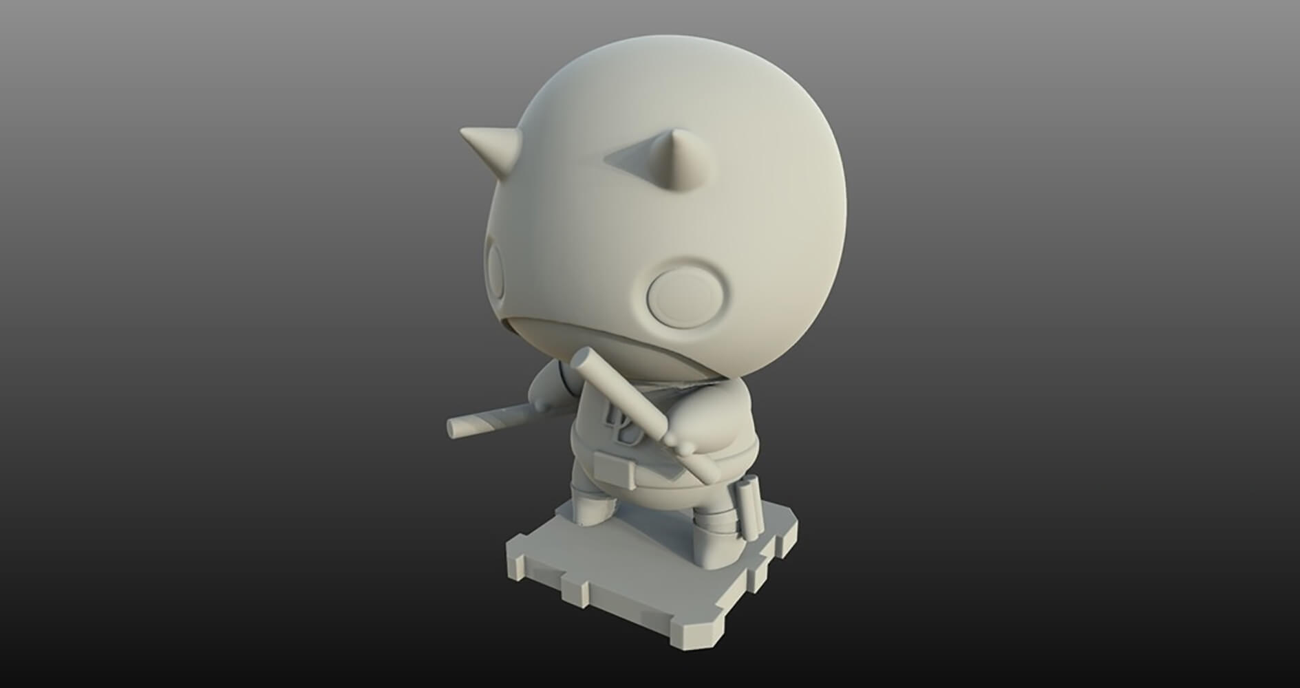 Chibi Daredevil - 3D Print Model by 3DPrintingDesigner