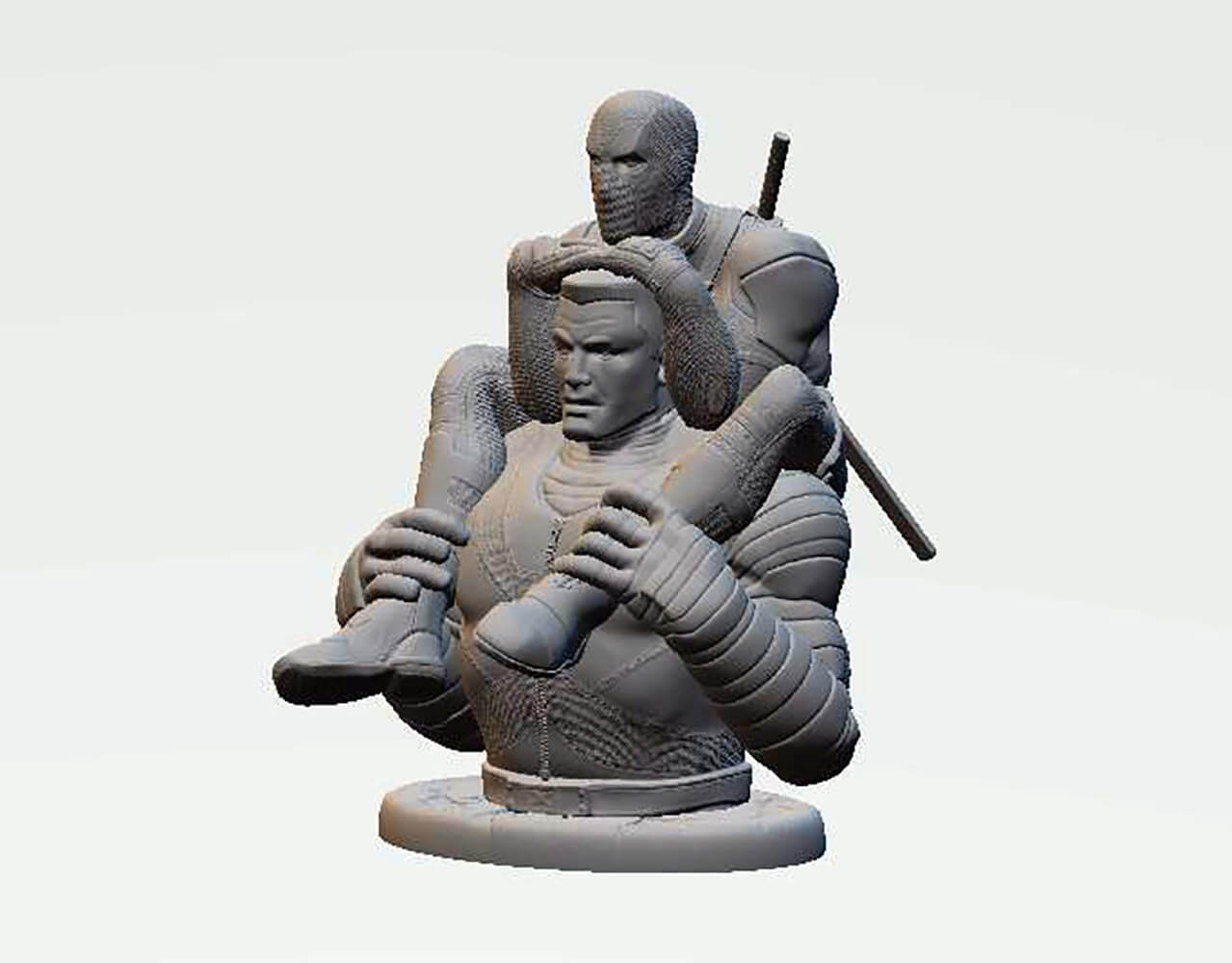 Colossus and Deadpool Statue - 3D Model by 3DPrintingDesigner