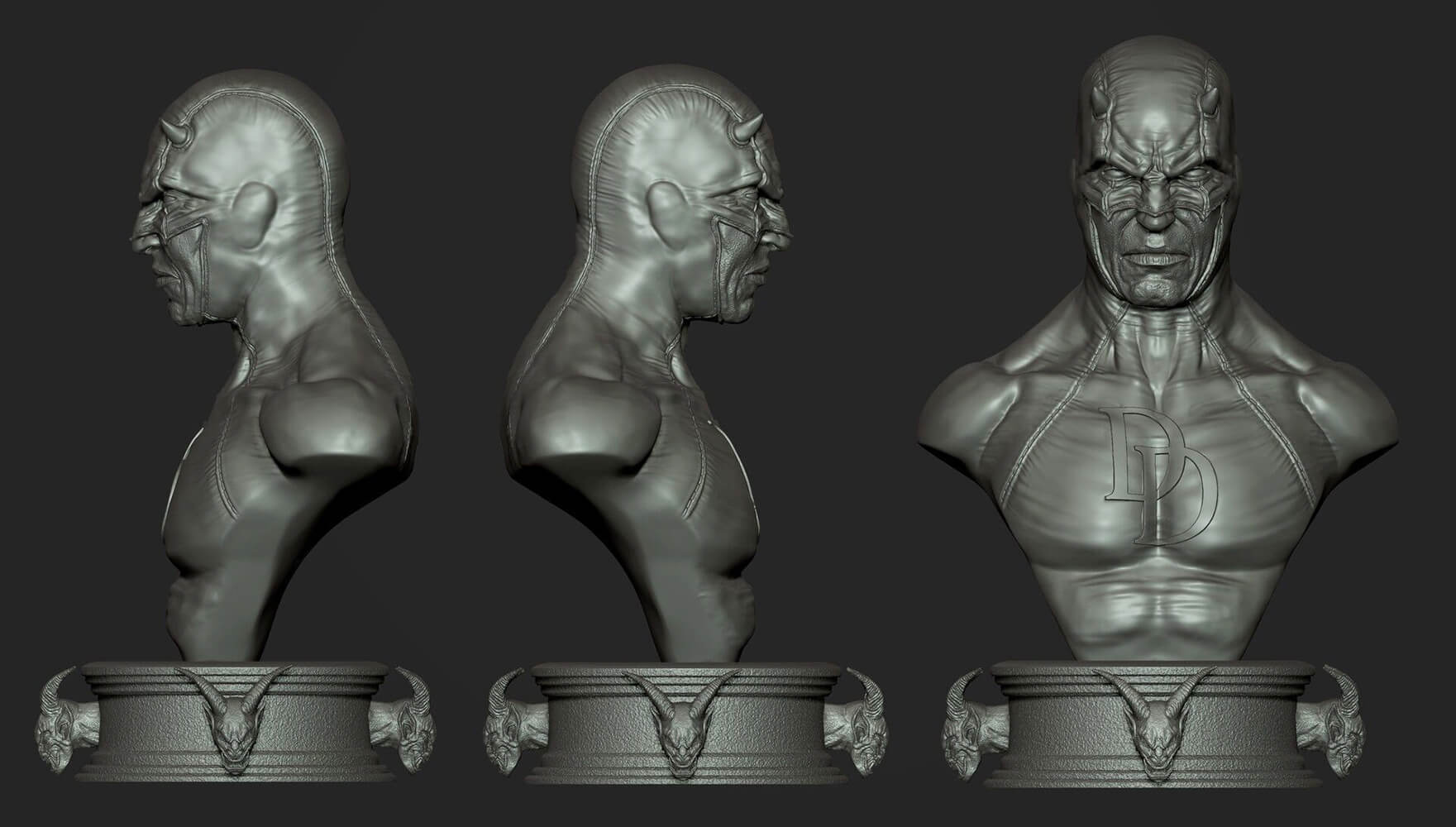Daredevil Bust - 3D Print Model by 3DPrintingDesigner
