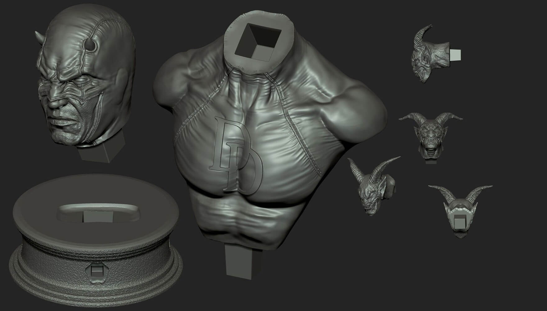 Daredevil Bust - 3D Print Model by 3DPrintingDesigner