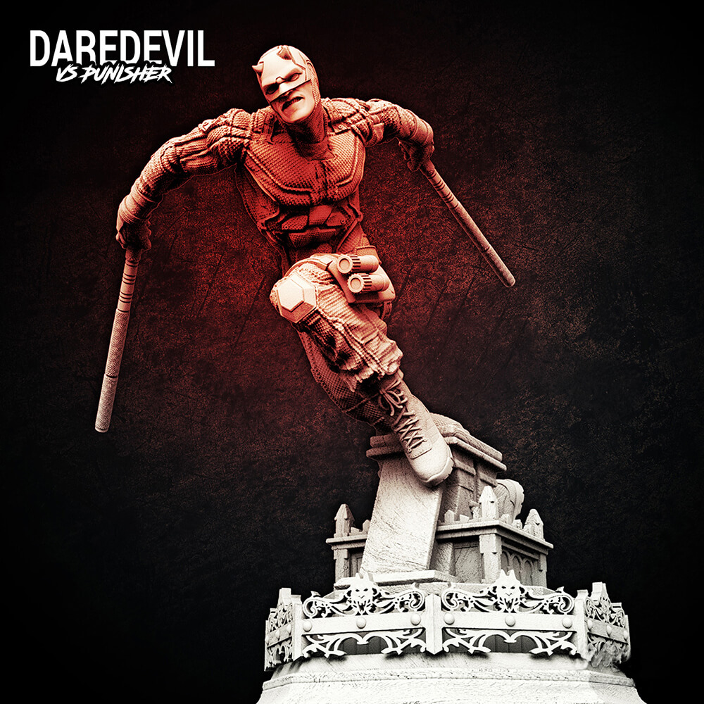 Daredevil Vs Punisher - 3D Print Model by 3DPrintingDesigner