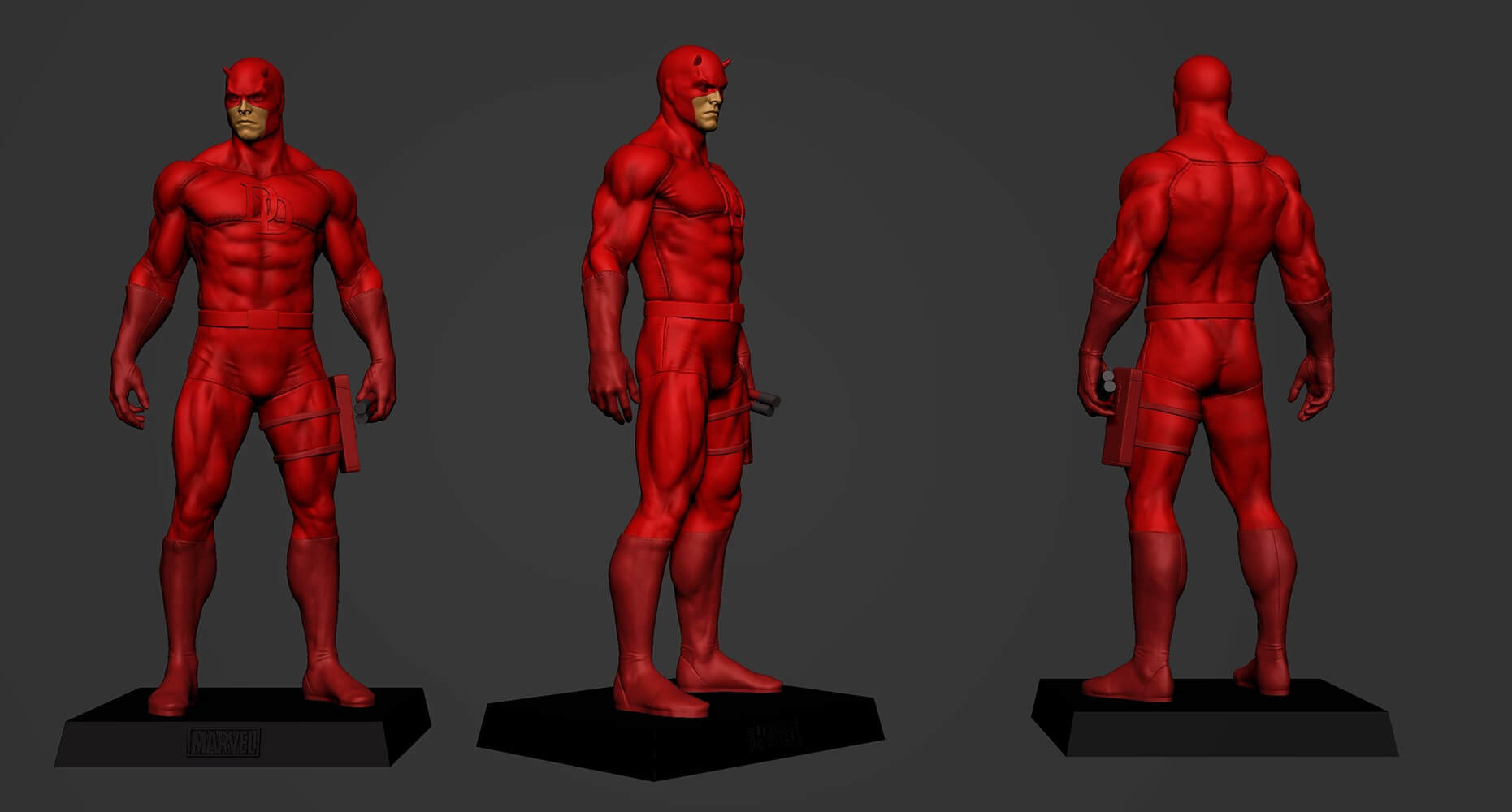 Daredevil Statues - 3D Model by 3DPrintingDesigner