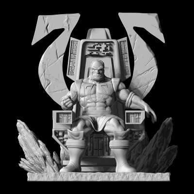 Darkseid on Throne - 3D Model by 3DPrintingDesigner