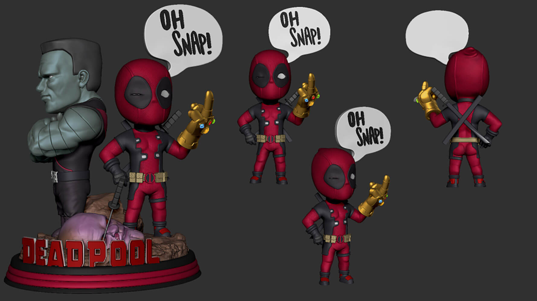 Deadpool Chibi - 3D Model by 3DPrintingDesigner