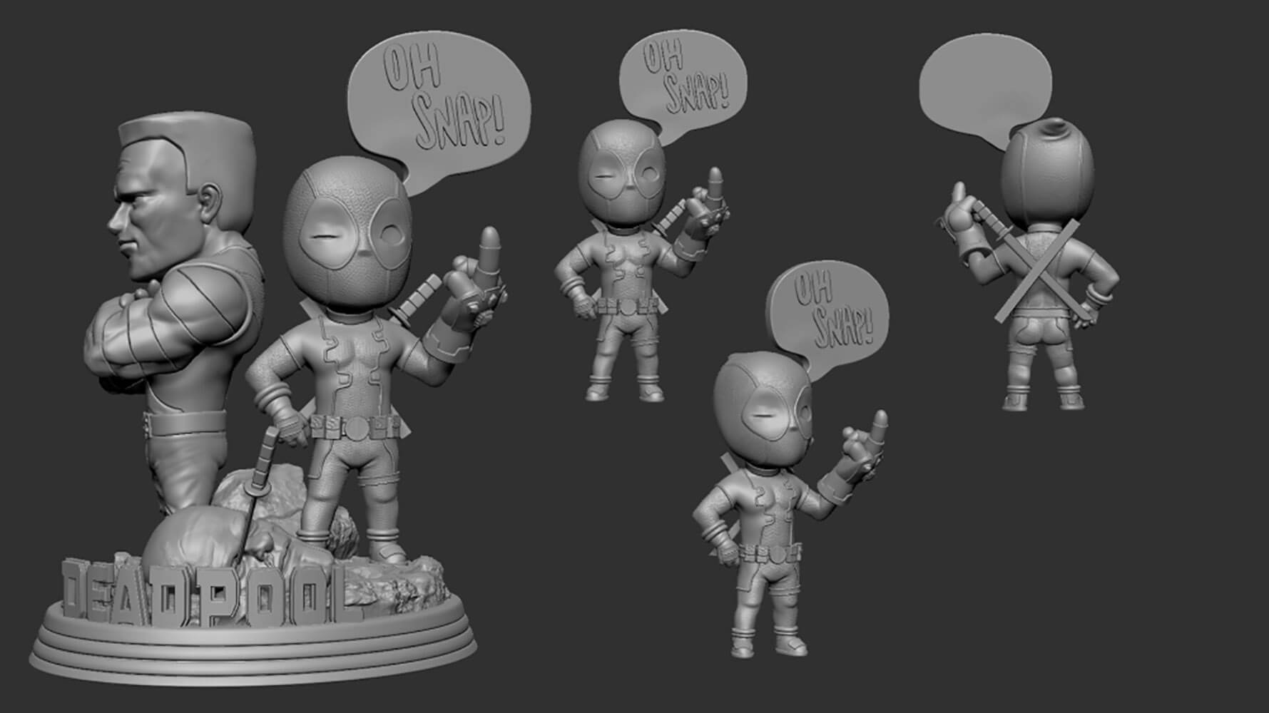 Deadpool Chibi - 3D Model by 3DPrintingDesigner