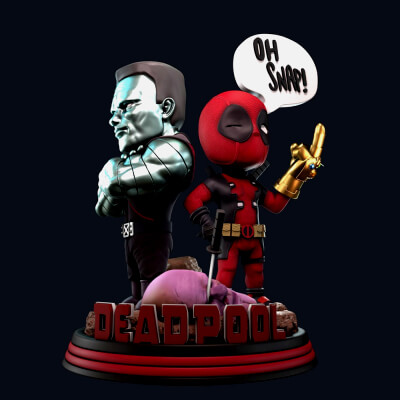 Deadpool Chibi - 3D Model by 3DPrintingDesigner