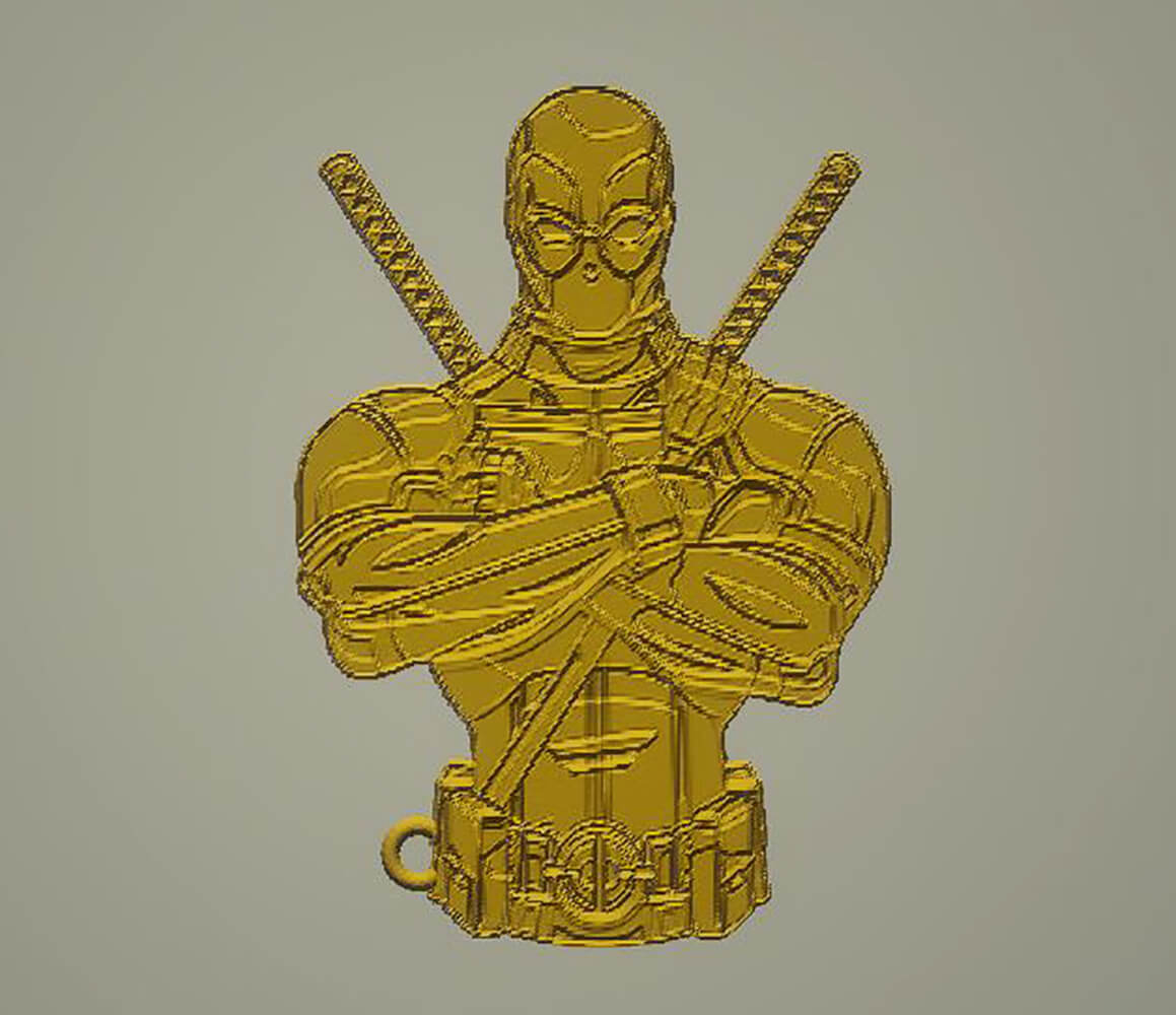 Deadpool Keychain - 3D Model by 3DPrintingDesigner