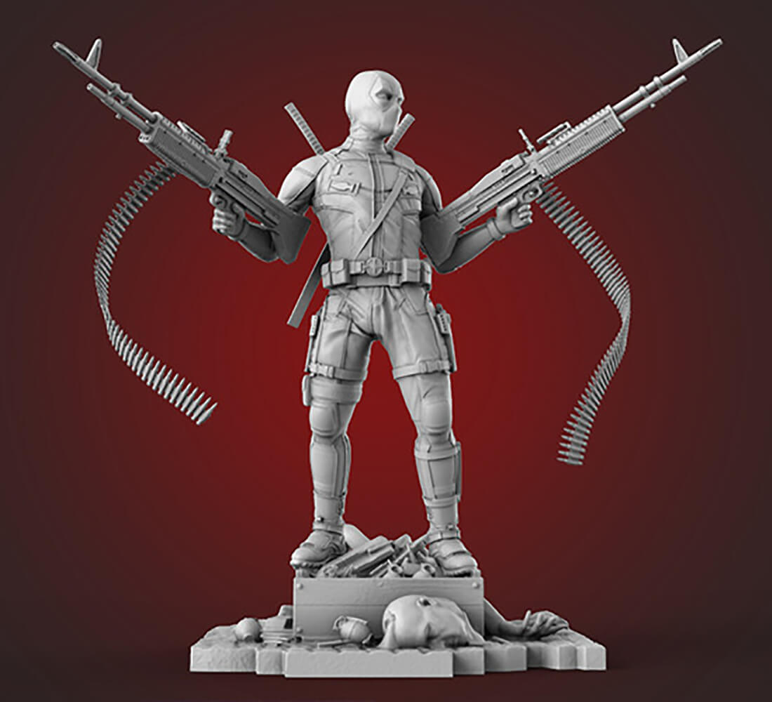 Deadpool Statue - 3D Model by 3DPrintingDesigner