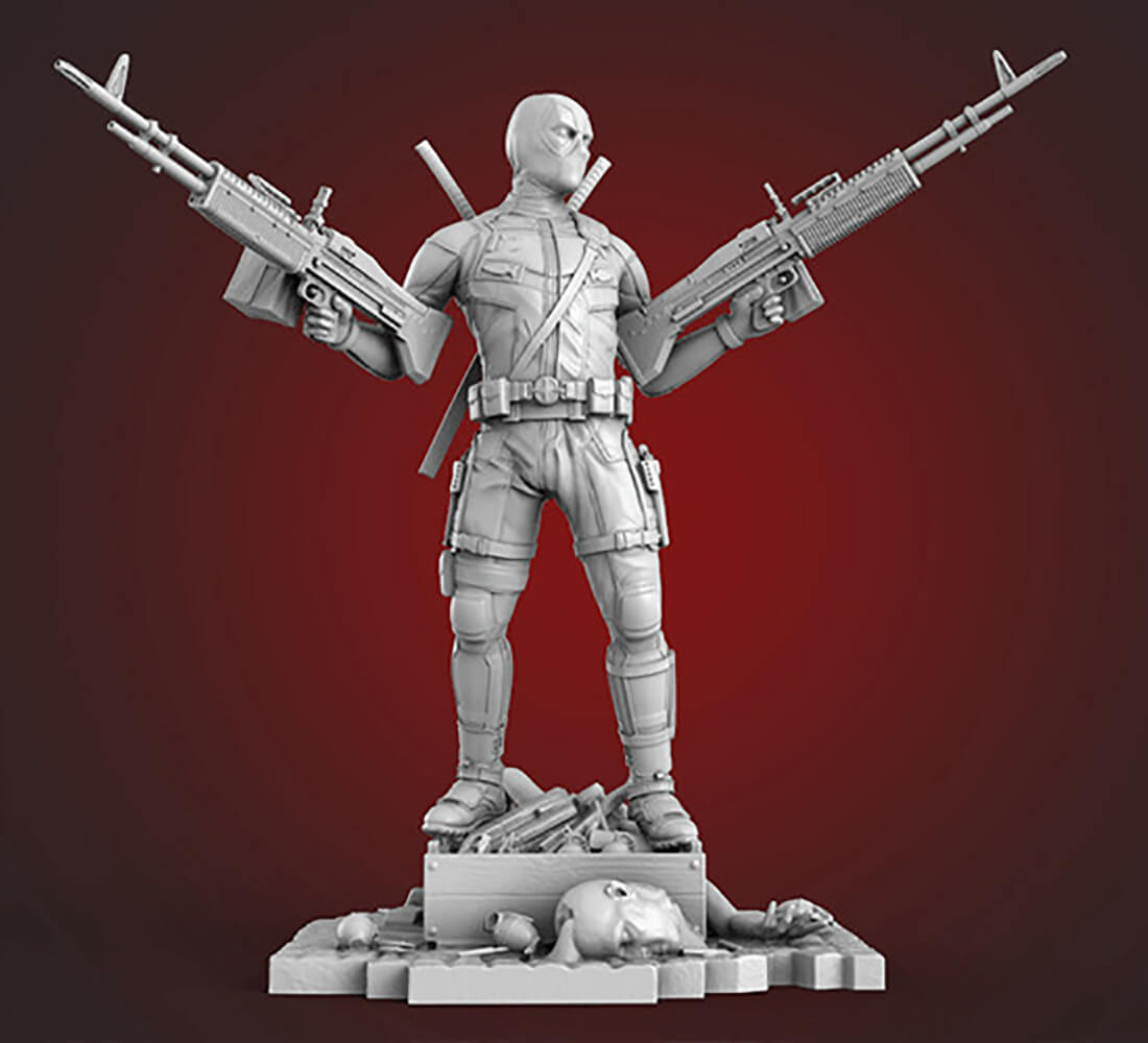 Deadpool Statue - 3D Model by 3DPrintingDesigner