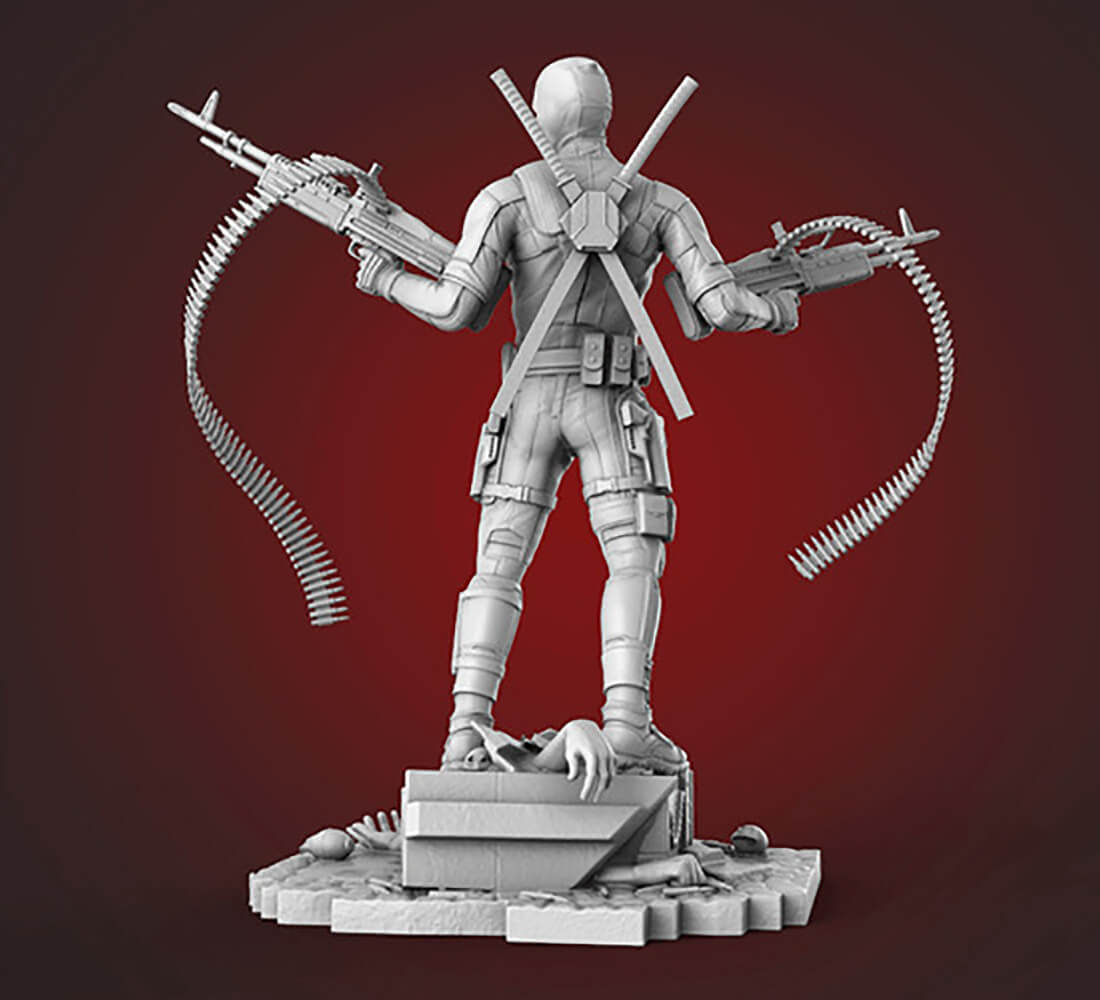Deadpool Statue - 3D Model by 3DPrintingDesigner
