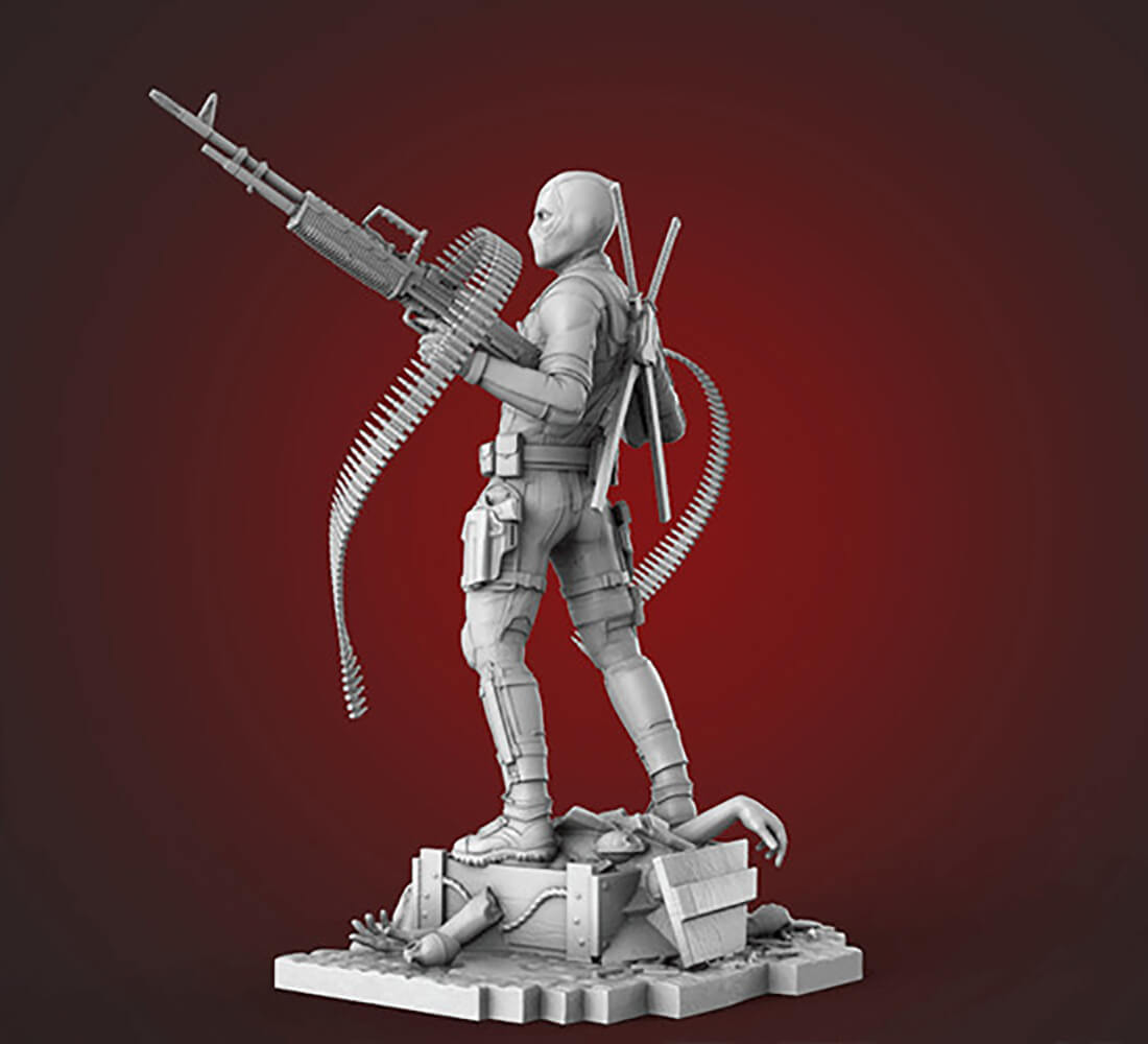 Deadpool Statue - 3D Model by 3DPrintingDesigner
