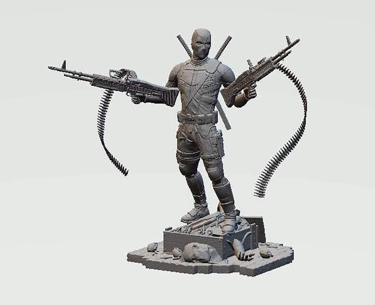 Deadpool Statue - 3D Model by 3DPrintingDesigner