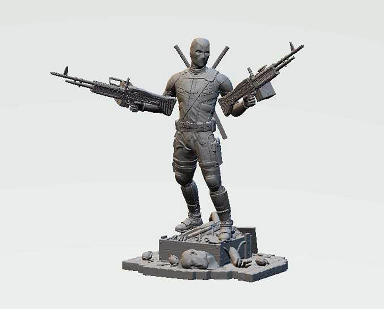 Deadpool Statue - 3D Model by 3DPrintingDesigner