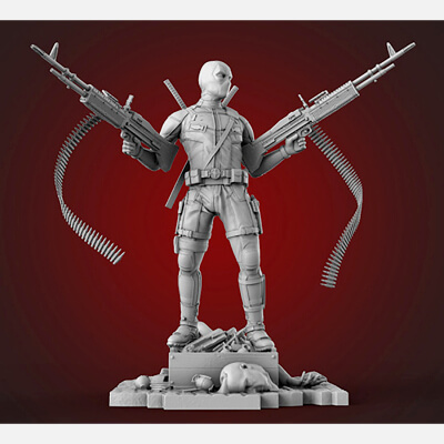 Deadpool Statue - 3D Model by 3DPrintingDesigner