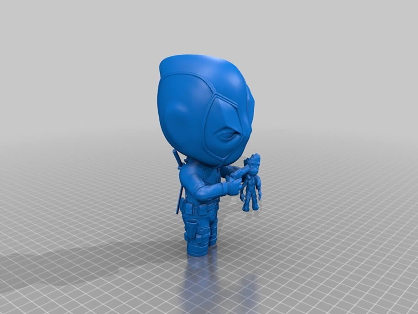 Deadpool Vs Groot - 3D Model by 3DPrintingDesigner