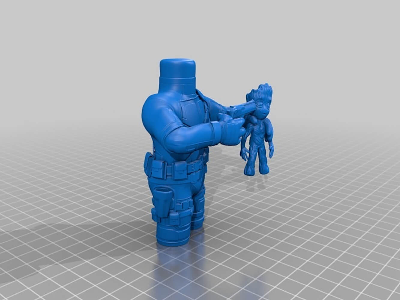 Deadpool Vs Groot - 3D Model by 3DPrintingDesigner