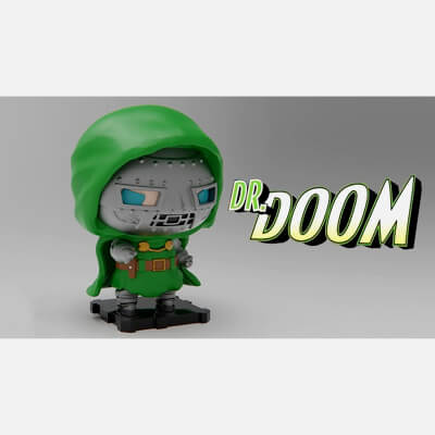 Dr Doom Chibi - 3D Print Model by 3DPrintingDesigner