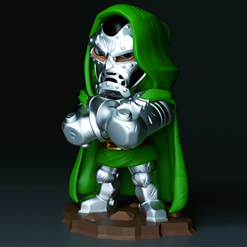 Dr Doom Chibi - 3D Model by 3DPrintingDesigner