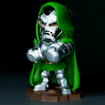 Dr Doom Chibi - 3D Model by 3DPrintingDesigner