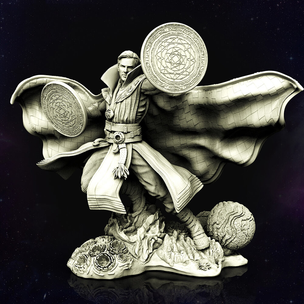 Dr Strange Statue - 3D Model by 3DPrintingDesigner