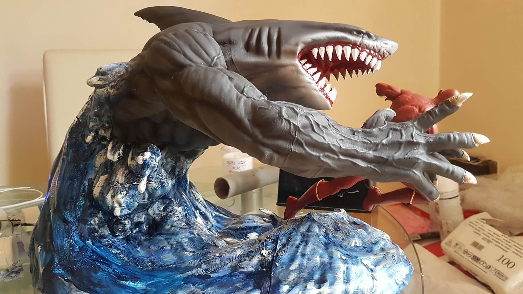 Flash Vs King Shark - 3D Model by 3DPrintingDesigner
