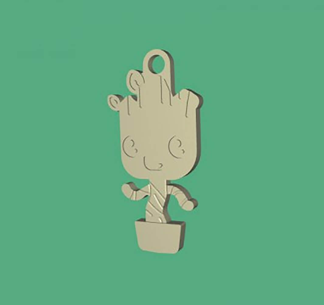 Groot Keychain - 3D Print Model by 3DPrintingDesigner