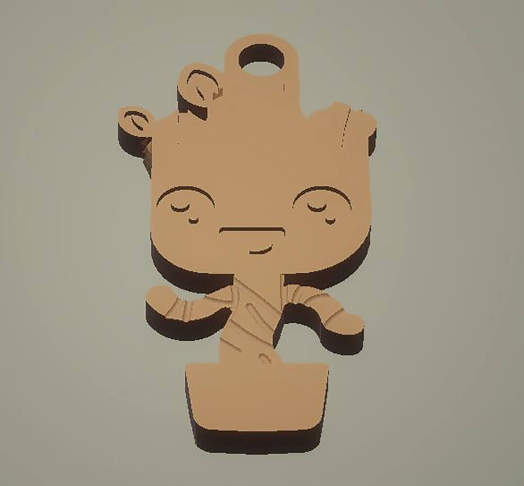 Groot Keychain - 3D Print Model by 3DPrintingDesigner