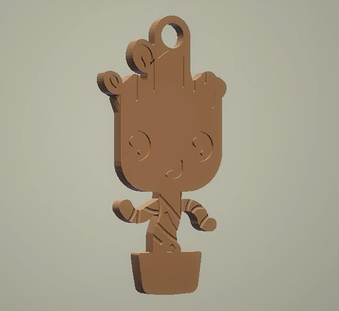 Groot Keychain - 3D Print Model by 3DPrintingDesigner