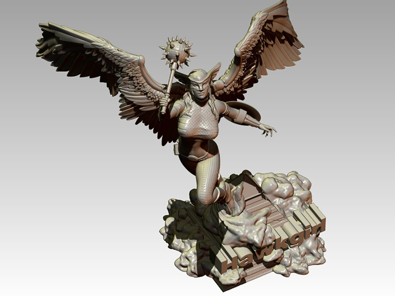 Hawkgirl (Hawkgirl) - 3D Print Model by 3DPrintingDesigner