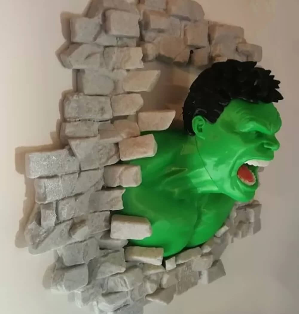 Hulk Smash Wall - 3D Model by 3DPrintingDesigner