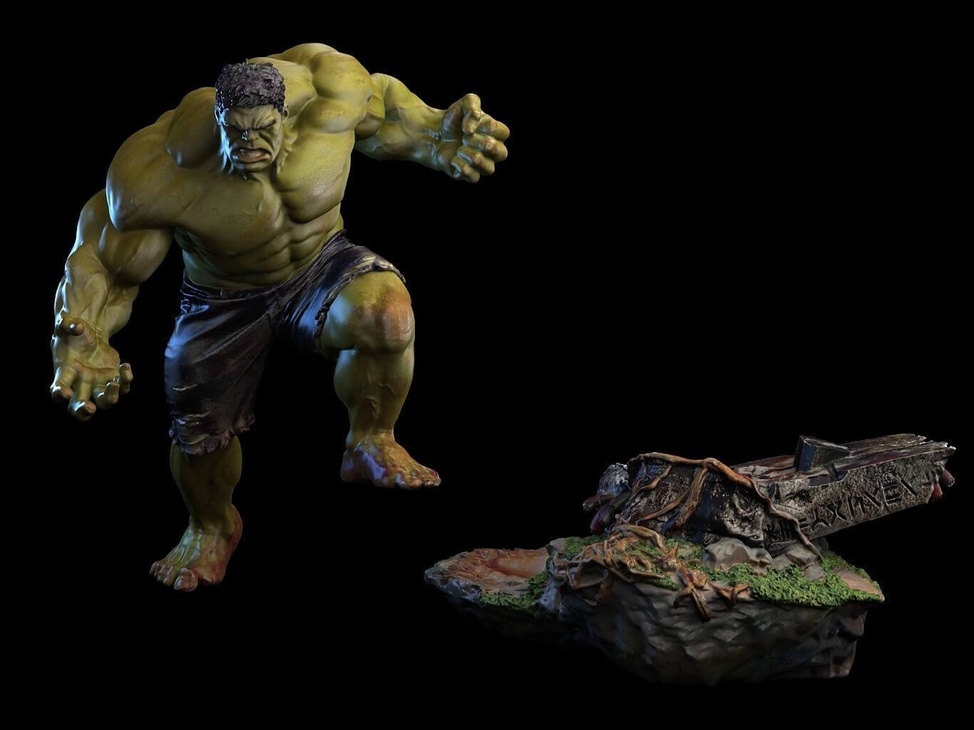 Hulk Statues - 3D Model by 3DPrintingDesigner
