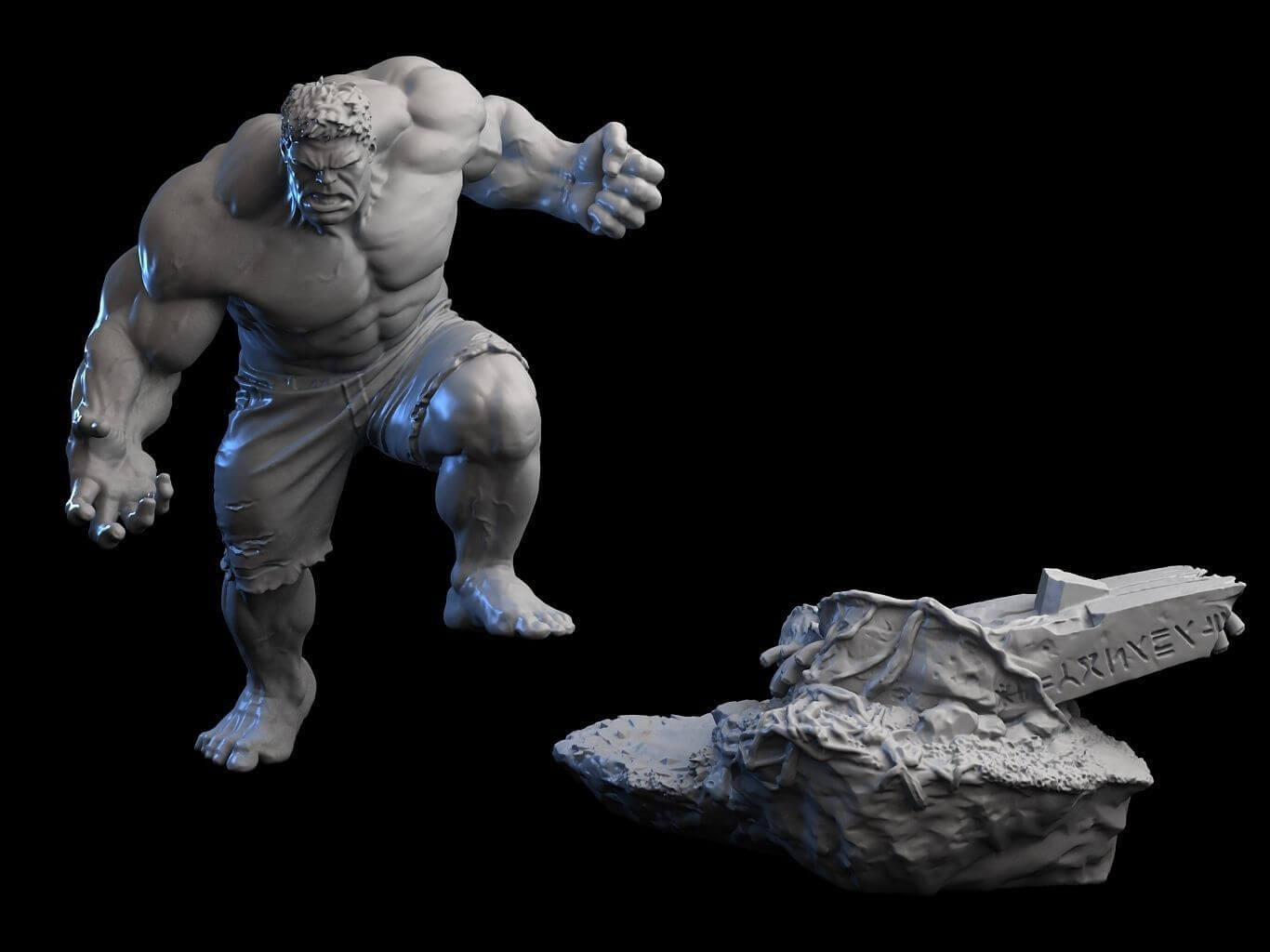 Hulk Statues - 3D Model by 3DPrintingDesigner