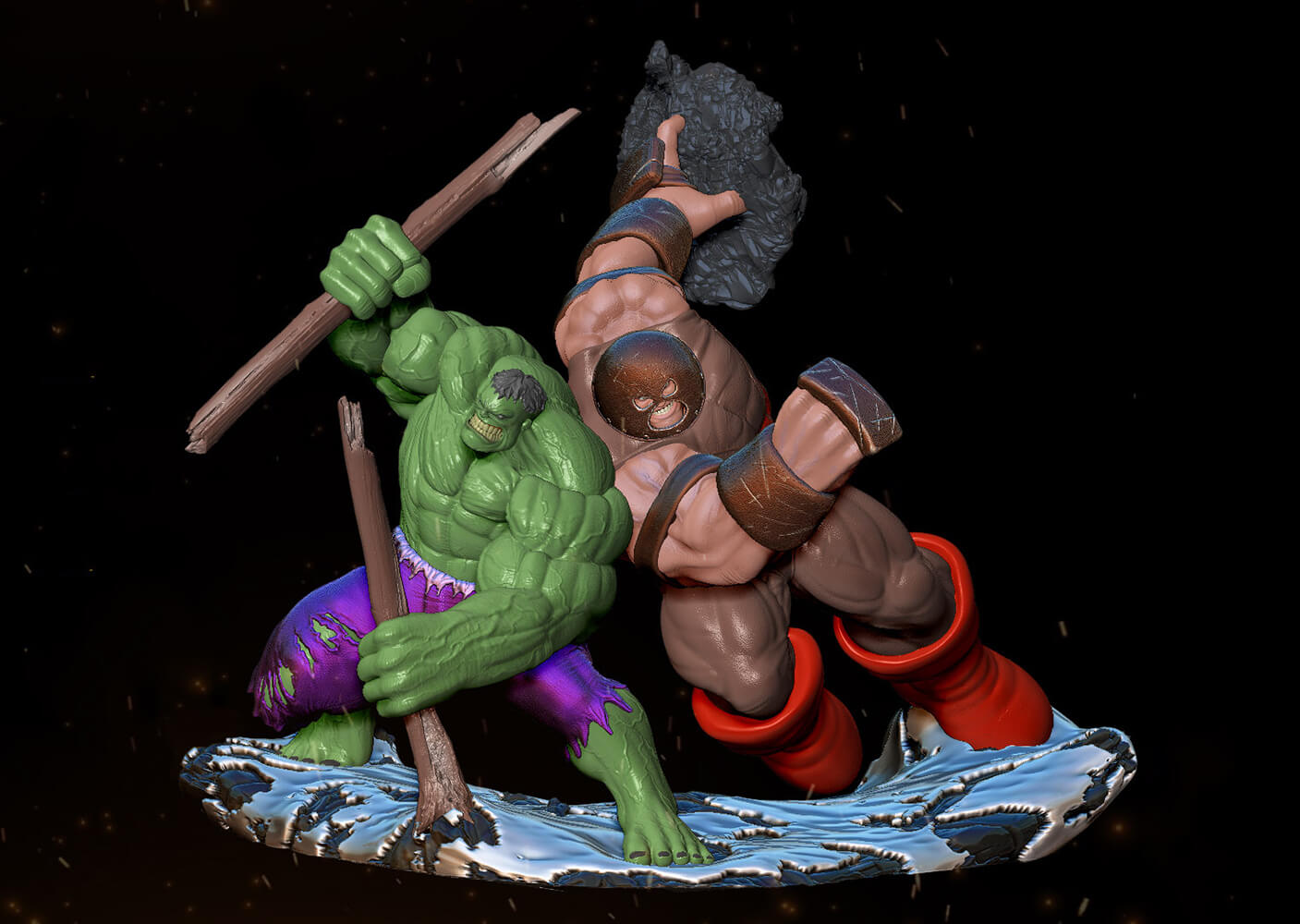 Hulk Vs Juggernaut - 3D Model by 3DPrintingDesigner