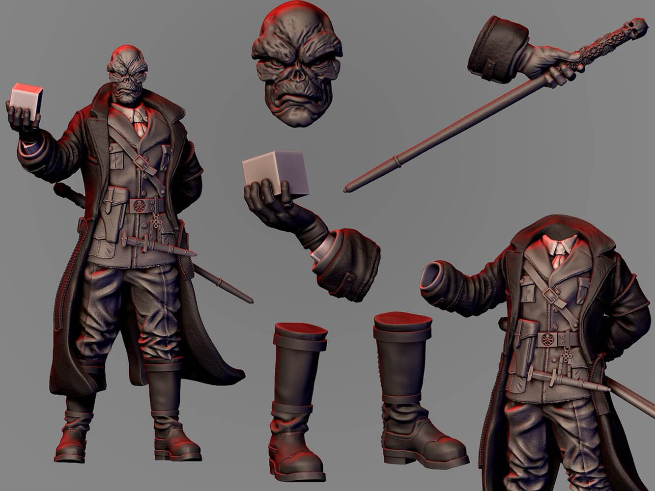 Hydra Red Skull - 3D Model by 3DPrintingDesigner