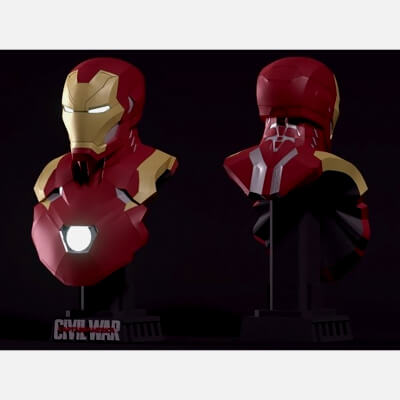 Ironman Bust - 3D Model by 3DPrintingDesigner