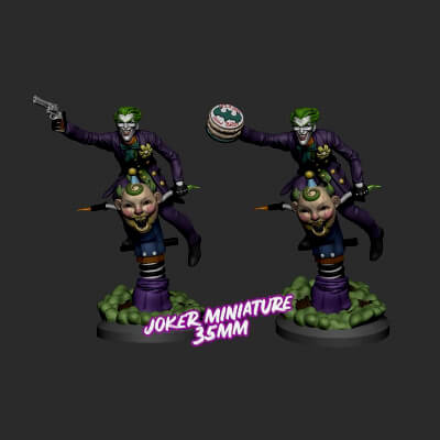 Joker Miniature - 3D Model by 3DPrintingDesigner