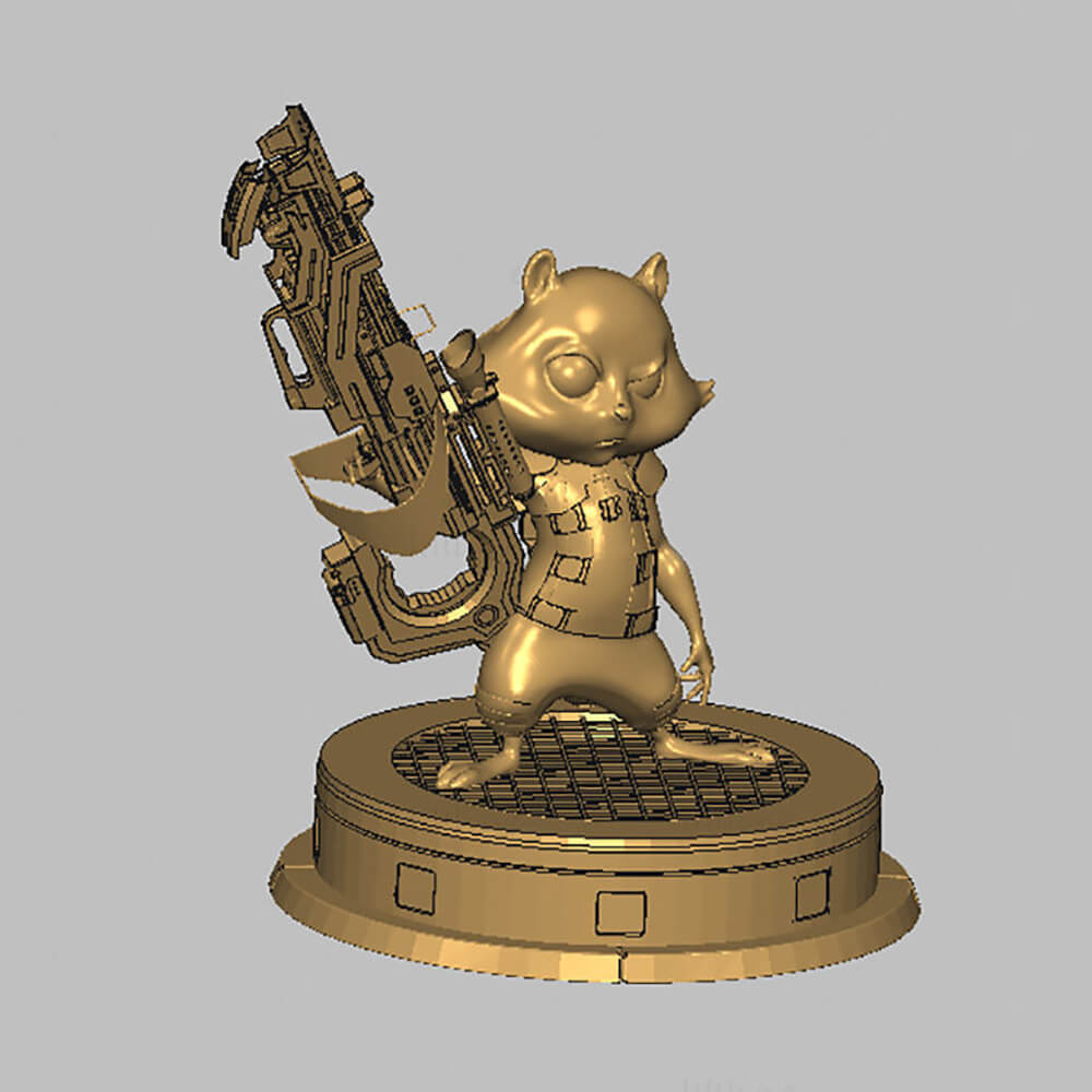Little Rocket Raccoon - 3D Print Model by 3DPrintingDesigner