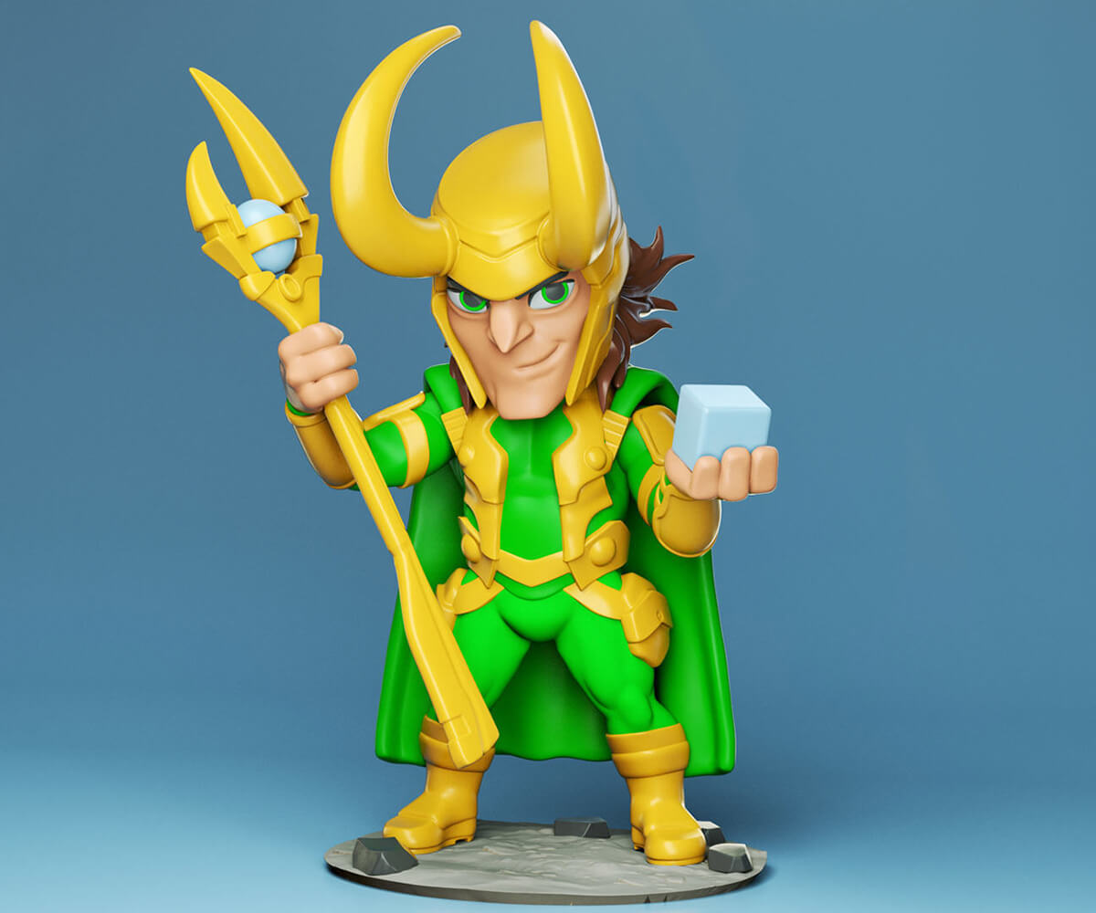 Loki Chibi Statue - 3D Model by 3DPrintingDesigner