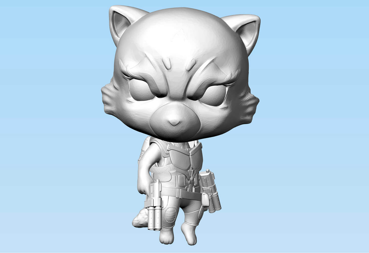 Rocket Raccoon Chibi - 3D Print Model by 3DPrintingDesigner