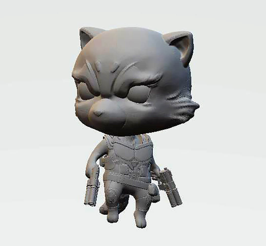 Rocket Raccoon Chibi - 3D Print Model by 3DPrintingDesigner