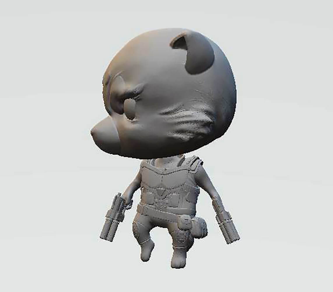 Rocket Raccoon Chibi - 3D Print Model by 3DPrintingDesigner