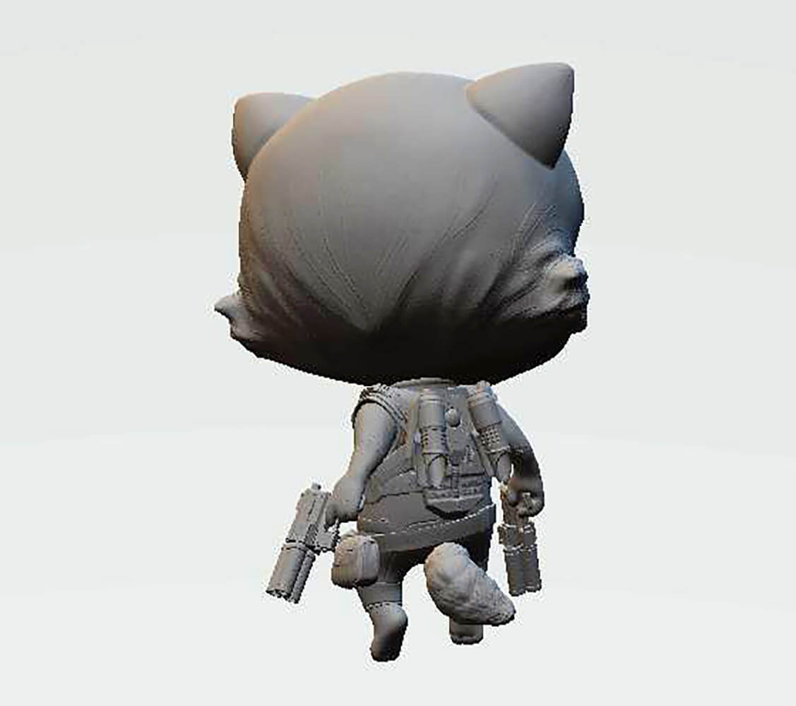 Rocket Raccoon Chibi - 3D Print Model by 3DPrintingDesigner